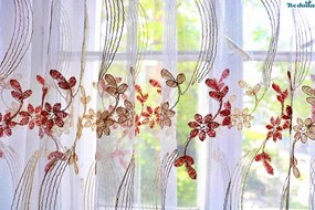 Hotová krásná záclona s jarními květy Jesy 400x170cm