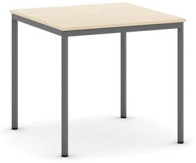 B2B Partner Stůl do jídelny, tmavěšedá konstrukce, 800 x 800 mm, bříza