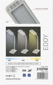 LED stolní lampa EDDY bílá EMOS Z7599W