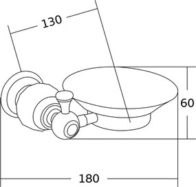 Mexen příslušenství, ESTELA držák na mýdlo, zlatá, 7011539-50