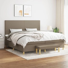 Box spring postel s matrací taupe 200x200 cm textil 3137025
