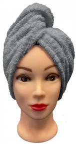 Rychleschnoucí froté Turban na vlasy šedý TiaHome