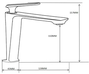 Mexen Ares umyvadlová baterie, chromová, 744100-00