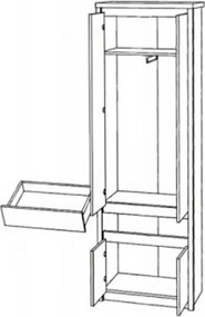 Skříň čtyřdveřová se zásuvkou Norton 88x210x55 cm Dub sonoma