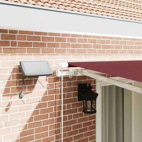 Ručně zatahovací markýza s LED burgundská 400 x 300 cm 3214974