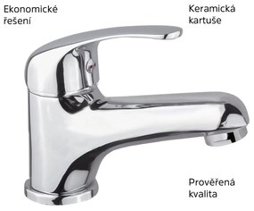 Mereo Mereo, Umyvadlová stojánková baterie, Lila, s výpustí, chrom, CBEE101