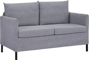 HOMCOM Pohovka pro 2 Osoby čalouněná v Synetickém Lněném Materiálu s Odnímatelnými Polstrovanými Polštáři, Opěrkami a Ocelovými Nohy 130x67x76,5 cm Še