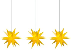 Světelný řetěz vnitřní 18cípá hvězda 3zdroje žlutá