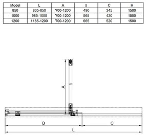 BPS-koupelny Dvoudílná vanová zástěna HYD-ATA 85x150 chrom/transparent
