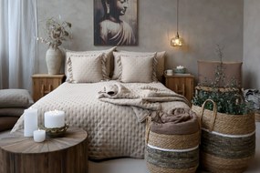 Měkký béžový prošívaný přehoz Aix Soft na dvoulůžko – 260*240 cm