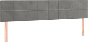 Box spring postel s matrací světle šedá 200x200 cm samet 3141323
