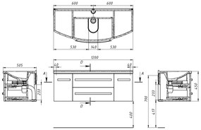 Lavedo Vanessa Red 120 koupelnová skříňka s umyvadlem