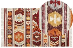 Vlněný kelimový koberec 80 x 150 cm vícebarevný AYGAVAN Beliani