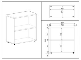 Nízká skříň SimpleOffice 80 x 40 x 80 cm, šedá