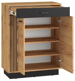 ML FURNITURE Komoda - VASCO 05, zlatý dub/matná černá