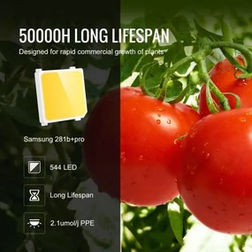 LED pěstební světlo, 200 W plnospektrální stmívatelné
