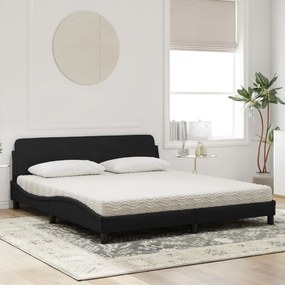 Postel s matrací Dover černá 180 x 200 cm samet 3208453