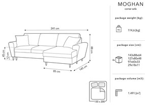Béžová manšestrová rozkládací rohová pohovka Micadoni Home Moghan, pravý roh