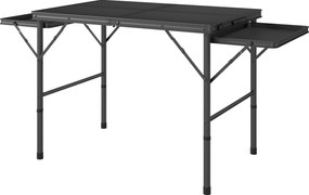 Skládací campingový stůl Outsunny, hliníkový 137x62x67 cm, se skládacími stranami a nastavitelnou výškou, přenosný a lehký, s kovovým mřížkovým pracov