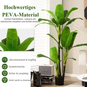 Costway 150 cm vysoký umělý banánovník tropická palma, zelený