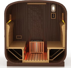 BPS-koupelny Zahradní kombinovaná sudová sauna 2v1  - Infrasauna + finská sauna 180x200, 4-6 osob