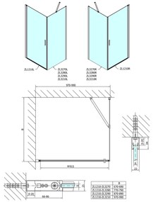 Polysan ZOOM LINE 100 x 80 cm ZL1210ZL3280 sprchový kout