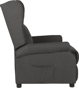 Polohovací křeslo tmavě šedé textil 340950