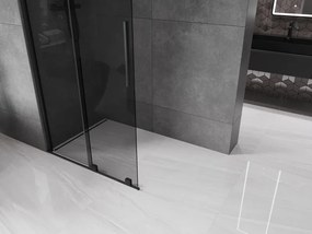 Mexen Velar, sprchová zástěna s posuvnými dveřmi Walk-in 70 x 200 cm, 8mm šedé sklo, černá matná, 871-070-000-43-70