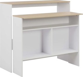vidaXL Barový stůl se 2 stolními deskami 130 x 40 x 120 cm [280218] Barva: Bílo-hnědá