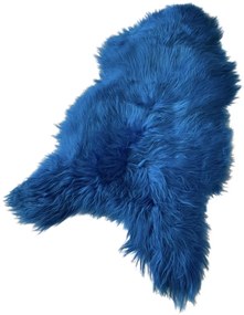 Islandská jehněčí kůže, azurově modrá, barvená, dlouhý chlup, velikost I Dlouhý chlup 10-20 cm I - 110 - 120 cm