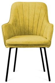 DOLMAR SEDAČKY Jídelní židle - KR-8, různé tkaniny a barvy na výběr Čalounění: žlutá (Uttario Velvet 2958)