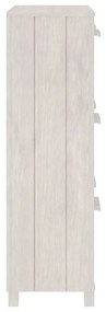 Botník HAMAR bílý 59,5 x 35 x 117 cm masivní borovice - Default Title
