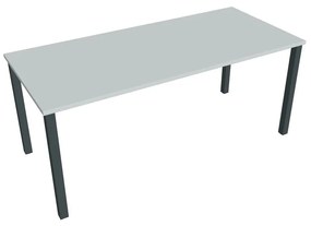 Stůl jednací rovný 180 cm - Hobis Uni UJ 1800 Dekor stolové desky: šedá, Barva nohou: černá