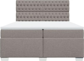 Box spring postel s matrací taupe 200x200 cm textil 3292906