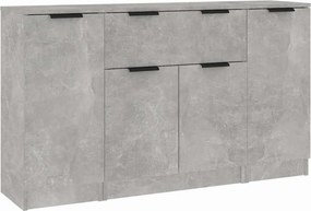 Příborníky 3 ks betonově šedé kompozitní dřevo 3115831