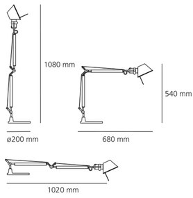 Artemide Tolomeo Mini stolní lampa s nohou 3000K