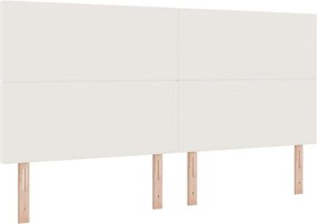 Postel s boxspringem s čelo Krémová a bílá 200 x 200 cm 3337573