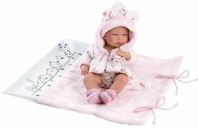 Llorens New Born holčička 73898 - Realistická panenka s celovinylovým tělem 40 cm