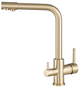 Gamma Side, vysoká umyvadlová baterie s připojením na filtr vody h-330, zlatá matná, GMA-BSEF-BGD