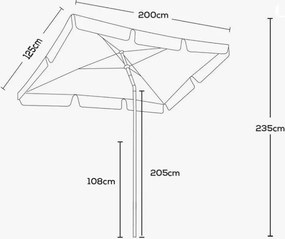 Zahradní slunečník 125x200 cm tmavě béžový