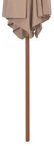 vidaXL Zahradní slunečník s dřevěnou tyčí 270 cm barva taupe