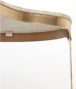 Konferenční stolek s mramorovou deskou v bronzové barvě/taupe 39x65 cm Giulio – Light &amp; Living