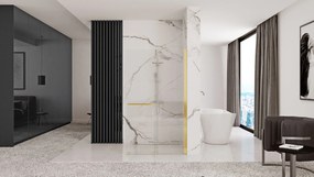 Rea Cortis, posuvná sprchová zástěna 100x200cm, 6mm sklo, čiré sklo, zlatý profil, REA-K8484