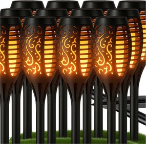 12 x Solární Pochodeň Zahradní Led Lampa Plamen Oheň Efekt Ohně Zapichovací