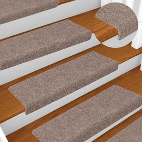 Schodové rohože samolepicí 20 ks 65 x 21 x 4 cm světle hnědé s obdélníkovým okrajem 3365715