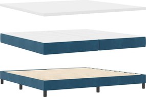 Postel s boxspringem s čelo Tmavě moddrá 200 x 200 cm samet 3340464