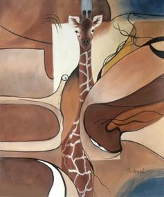 Maskovaná žirafa - 60 x 50 cm