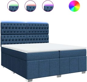 Box spring postel s matrací modrá 200x200 cm textil 3294088