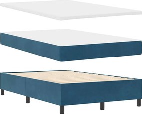 Postel s boxspringem s čelo Tmavě moddrá 190 x 120 cm samet 3344436