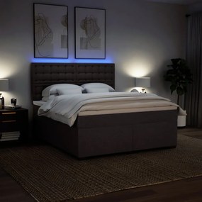 Box spring postel s matrací tmavě hnědá 180x200 cm textil 3292884